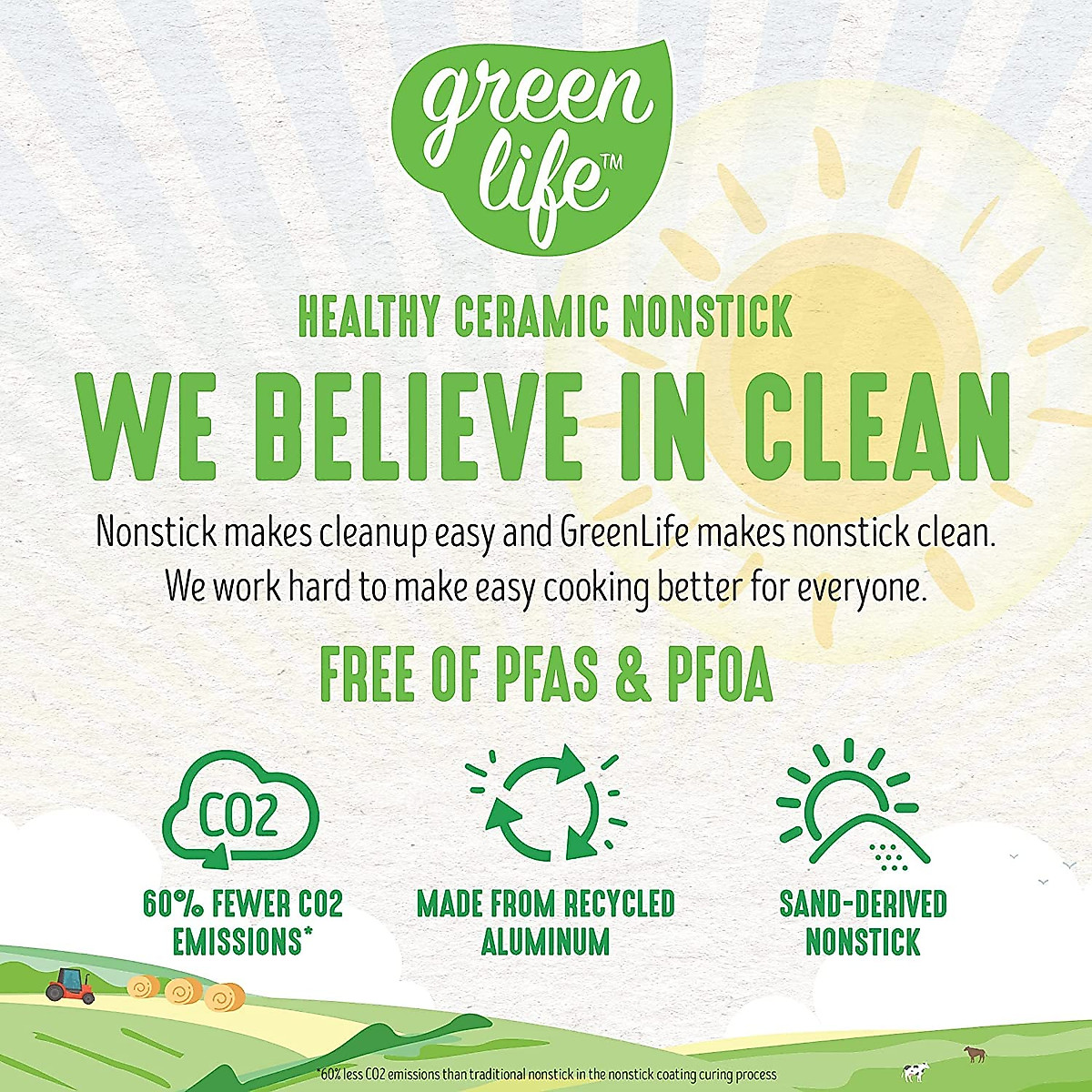 GreenLife Soft Grip Healthy Ceramic Nonstick 12" Frying Pan Skillet and 1QT and 2QT Saucepan Pot Set with Lids, PFAS-Free, Dishwasher Safe