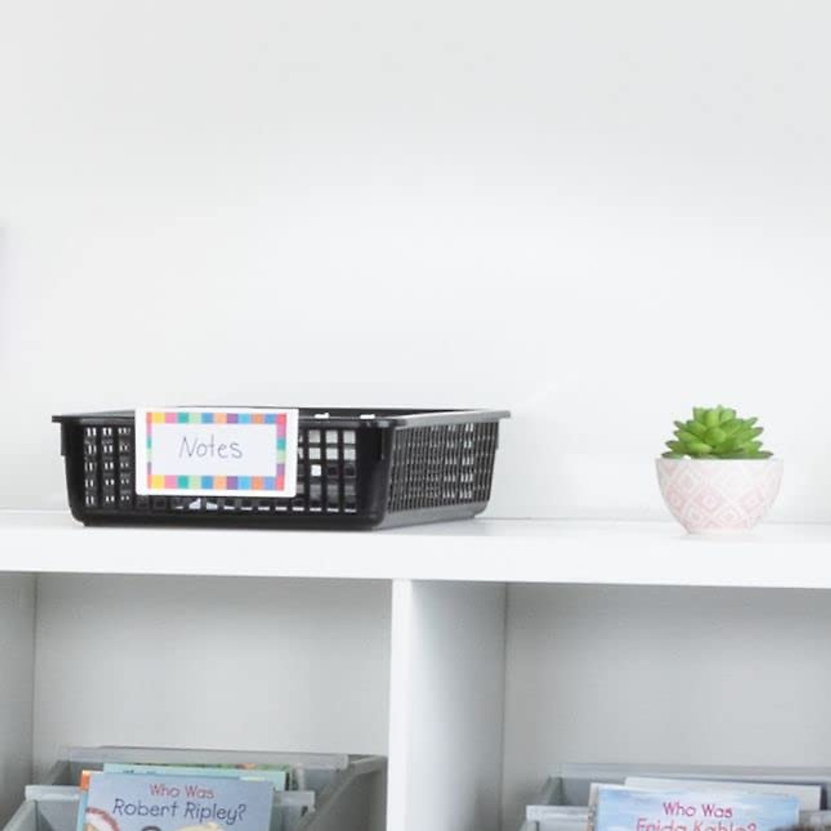 Really Good Stuff Paper Basket, 14" x 10" x 3-1/4" - 12 Pack, Black | Plastic Mesh Paper Basket for Classroom, Home and Office, Fits A4 Paper, Documents, Files, Magazines