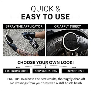 CAR GUYS Tire Shine Spray | The Perfect Shine | Durable and User Friendly Tire Dressing | Long Lasting UV Protection | 18 Oz Kit with Applicator Pad