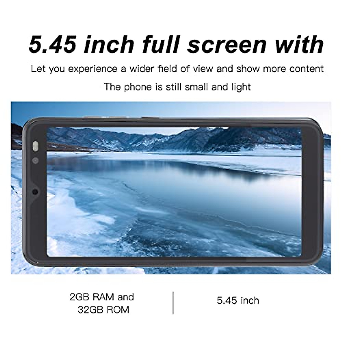 VBESTLIFE 3G Smartphone Unlocked, 5.45 Inch Smartphone, 2GB RAM 32GB ROM Cell Phone, Support Face Recognition, for MTK6799 Quad Core CPU, for Android 6(Gray)