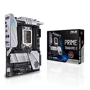 ASUS Prime TRX40-Pro S AMD sTRX4 3rd Gen Ryzen Threadripper ATX Content Creation Motherboard (16 Power Stages, PCIe 4.0, DDR4, Triple M.2, Gigabit LAN, Aura Sync RGB).