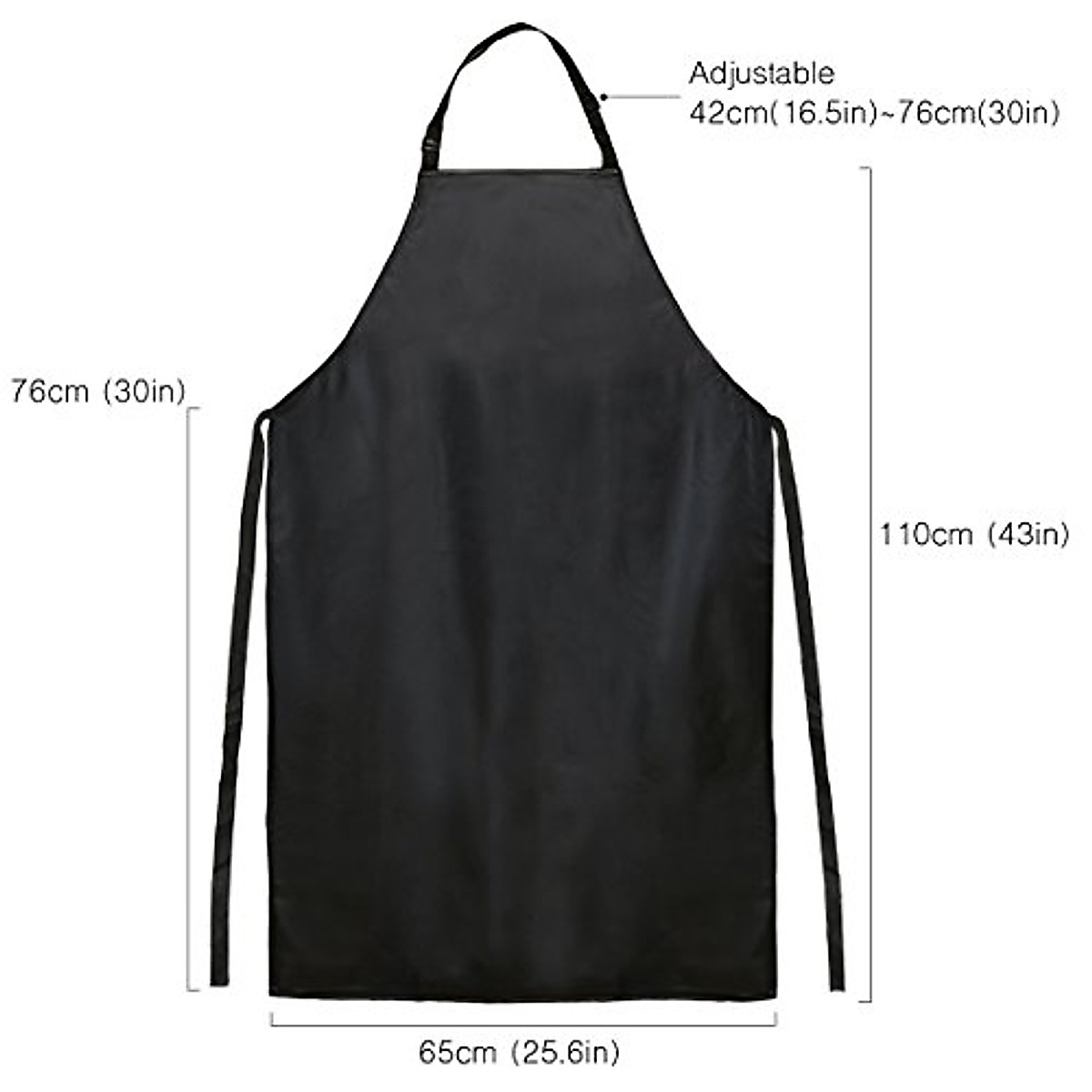 kilofly 1pc Vinyl Extra Long 43" Adjustable Waist Neck Ties Waterproof Apron