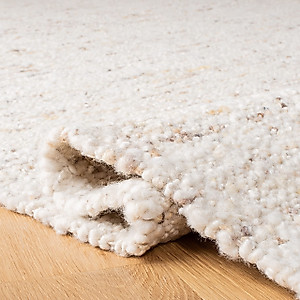 SAFAVIEH Natura Collection Area Rug - 8' x 10', Ivory & Light Grey, Handmade Wool, Ideal for High Traffic Areas in Living Room, Bedroom (NAT330A)