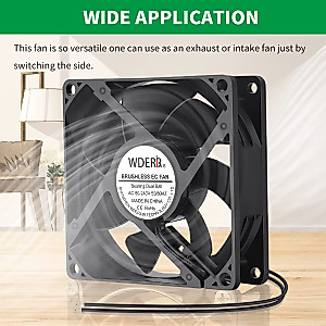WDERAIR EC Axial 80mm x 25mm 3 inch Muffin Cooling Fan 110V 120V 220V 240V Dual Ball Small Fan for DIY Electronics Equipment PC Case Cabinet Incubator Terrarium Project Cooling