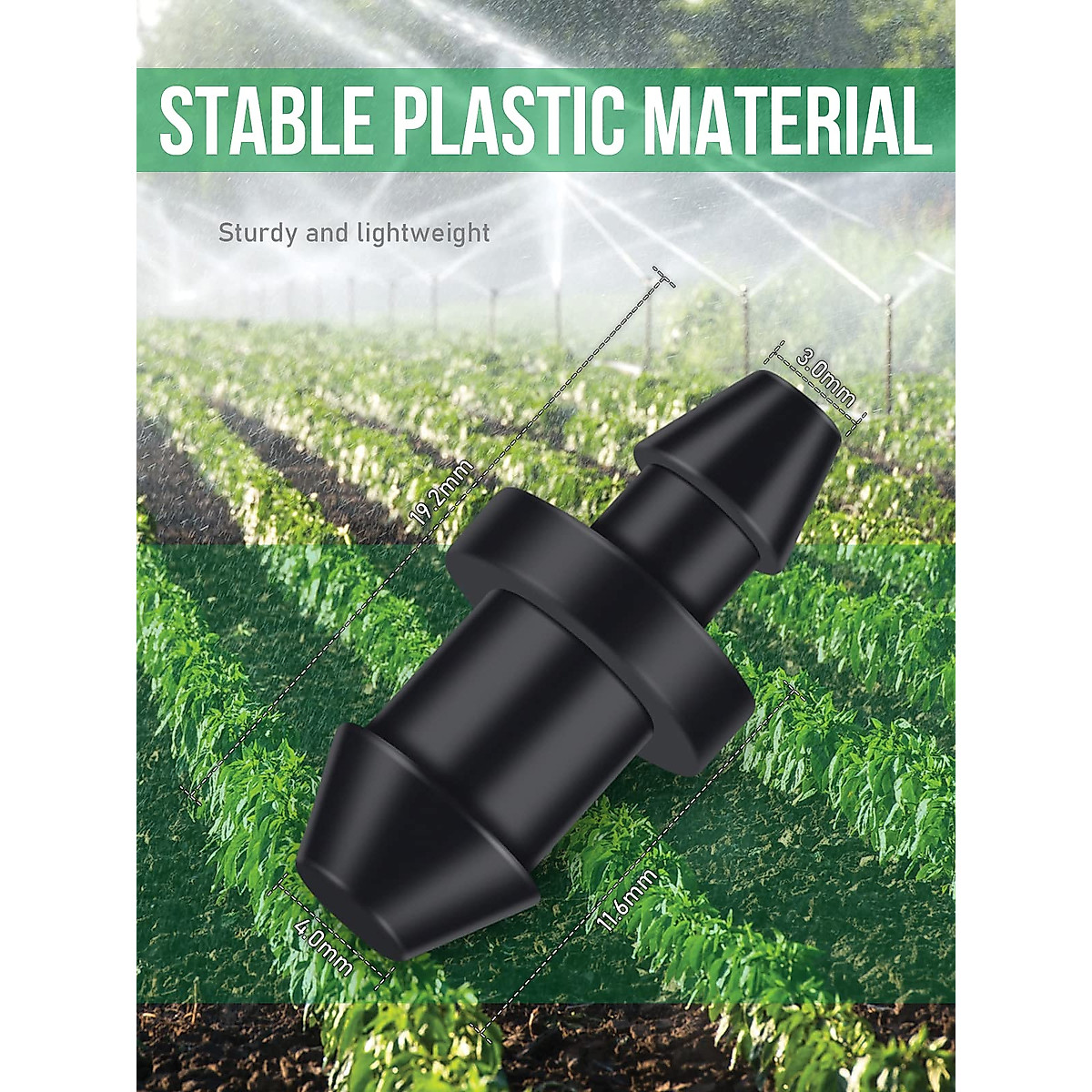 Kalolary 500 Pcs Drip Irrigation Plug, 1/4 inch Tube End Closure Irrigation Plugs Irrigation Stopper for Home Garden Lawn Supplies(Black)