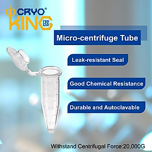 500PCS Biologix 1.5ml Microcentrifuge Tubes with Universal Cap (Non-Safe Lock Cap), Graduated Conical Micro Centrifuge Small Vials Without Leakage for Lab Use, Sample Storage