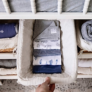 Burts Bees Baby Infant Burp Cloths, 100% Organic Cotton Extra Absorbent Soft Fabric Drool Cloths, 5-Pack Newborn Must-Have Essential Large Burping Cloths, One Size 17 x 11.75 Inches