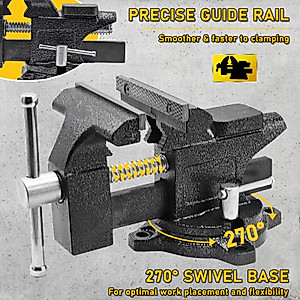 Bench Vise, 4-1/2" Heavy Duty Bench Vice, Vice for Workbench - Multi-jaw with Swivel Base - Table Vise with Anvil, Forged Steel Bench Pipe Home Vise for Woodworking,Home Workshop and DIY Jobs