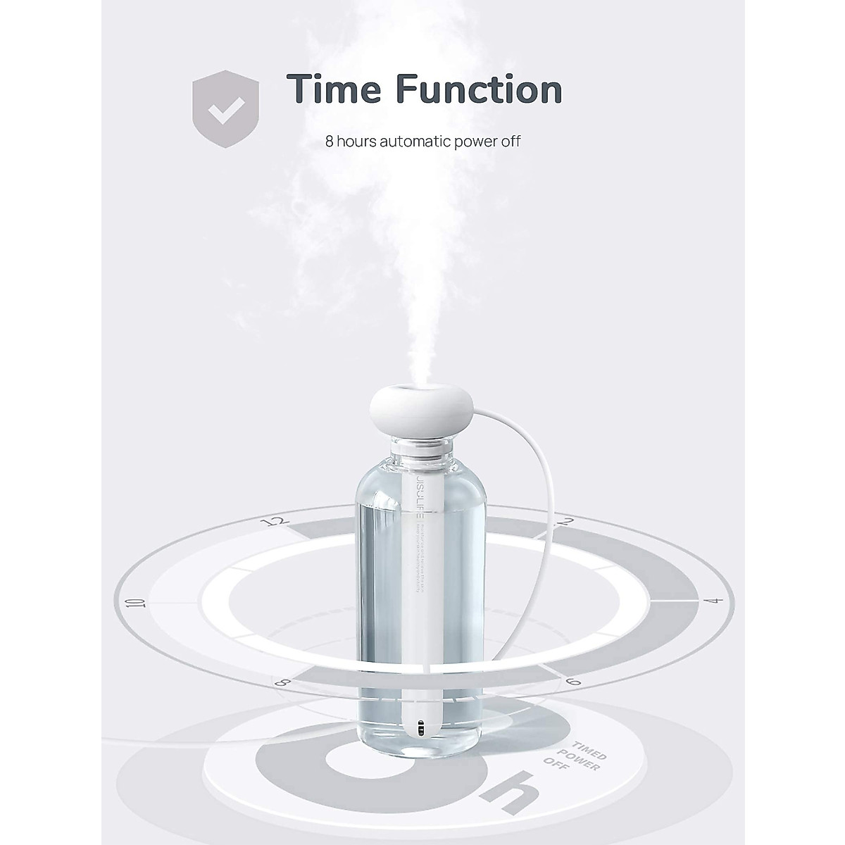 JISULIFE Mini Portable Humidifier, Small USB Personal Humidifiers with Ultra Quiet, Container Diversity, Auto Shut Off, Tiny Travel Easy Use Humidifier for Plants, Car, Office, Hotel - White