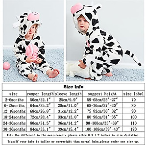 QIAONIUNIU Halloween Baby Cow Costumes Toddler Onesie Infants Cosplay Romper 30-36 Months
