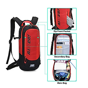 Croogo Bike Backpack Mountain Biking Daypack Water Rucksack Cycling Hiking Skiing Mtb Pack 2L Water Bladder,Yellow-SD-OT04