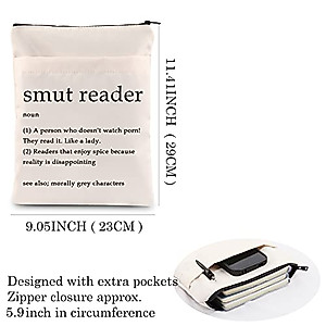 MAOFAED Smut Book Sleeve Spicy Book Reader Gift Bookish Book Cover Bibliophile Book Zipper Pouch Smut Reader Noun Gift (smut Noun booksl)