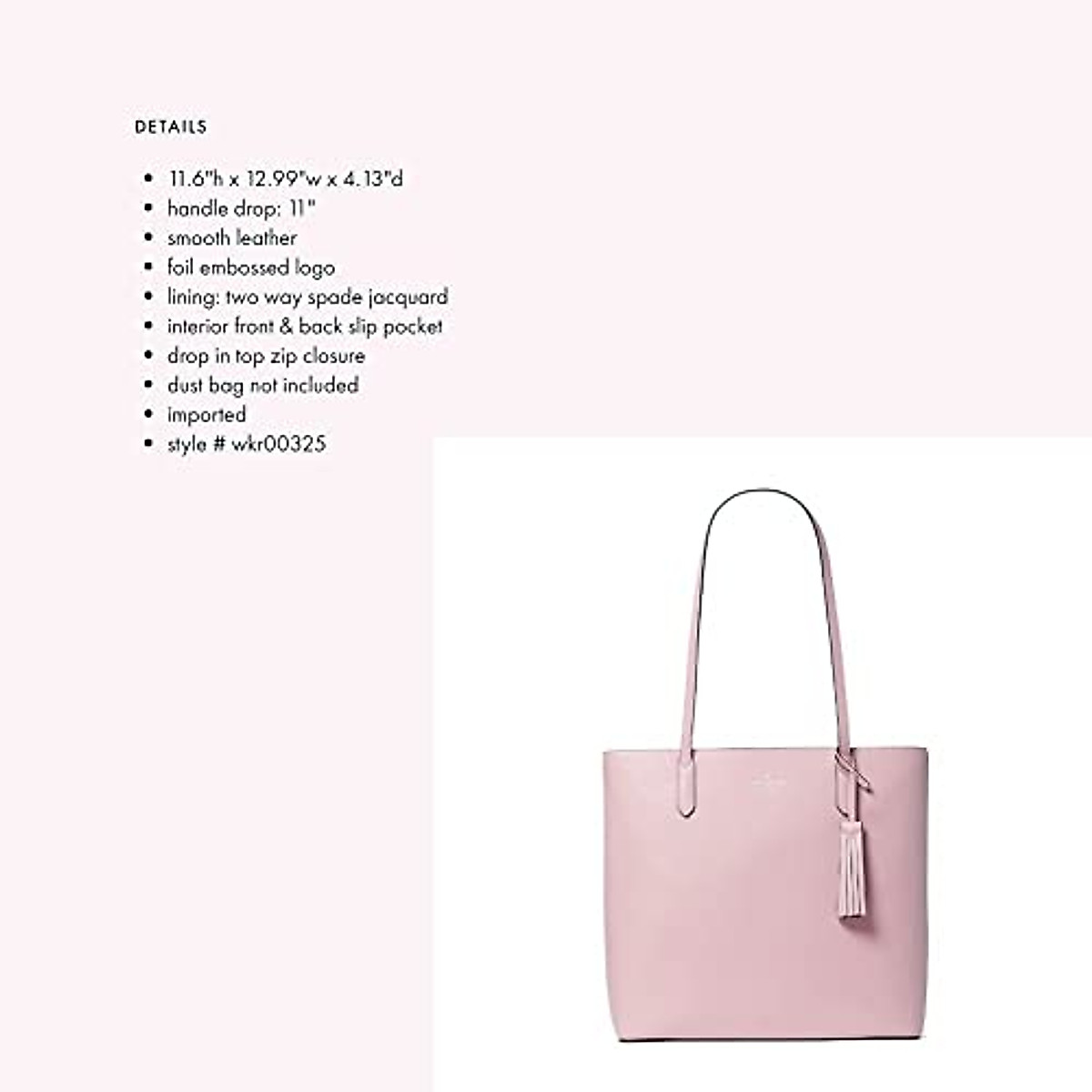 Kate Spade New York Jana Leather North South Tote (Rose Smoke)