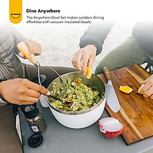 RTIC Anywhere Stainless Steel Bowl Set Of Two, Camping Bowls With Lids, Vacuum Insulated, Stackable Durable Outdoor Dinnerware, Non Slip, Dishwasher Safe, Dinner Outside, Campfires Travel, Graphite