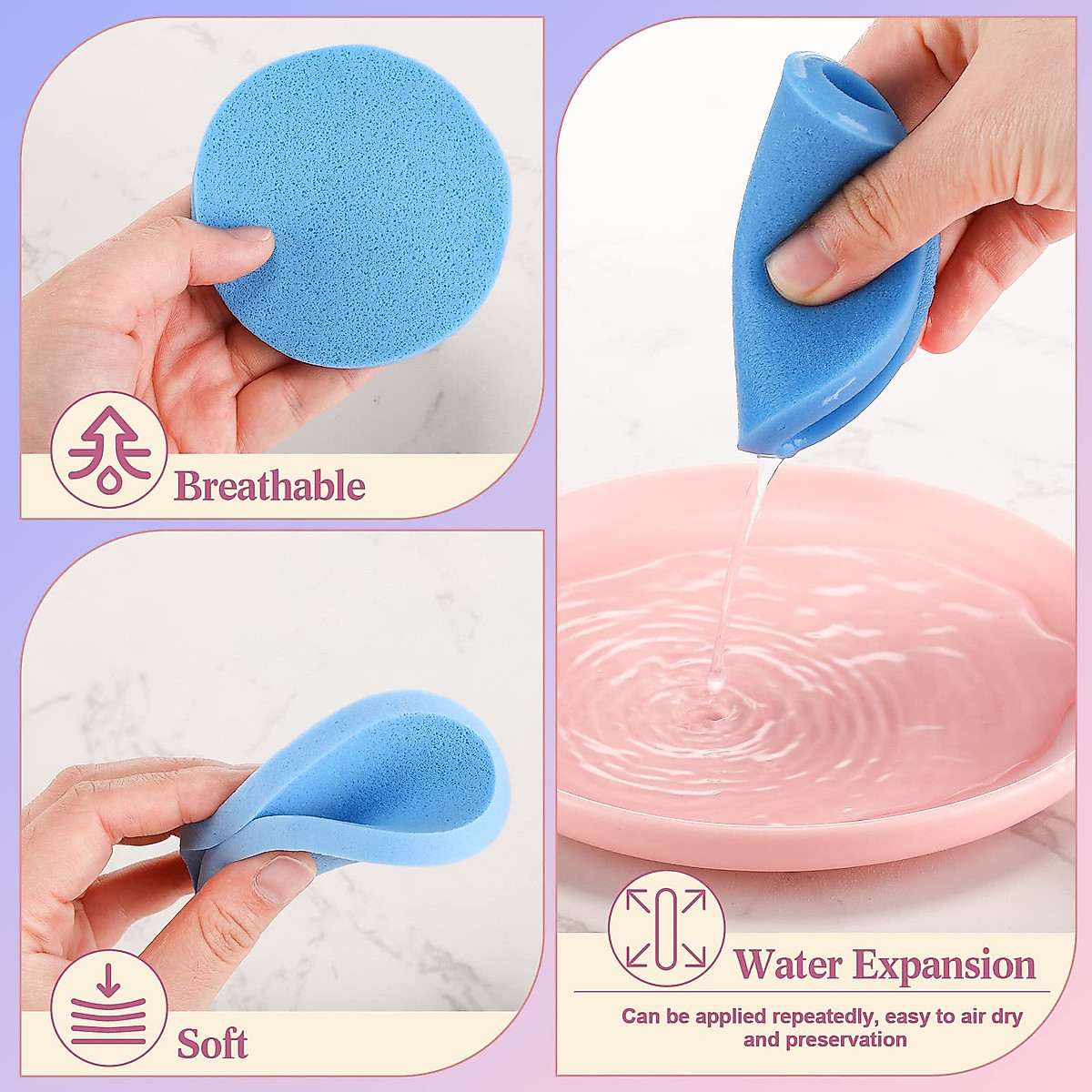 480 Count Compressed Facial Sponges Makeup Removal Round Face Wash Sponges Reusable Face Sponges for Cleansing Exfoliating PVA Spa Facial Pads for Women Esthetician Beauty Remover Supplies, 4 Colors