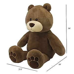 Animal Adventure | Sqoosh2Poof Giant, Cuddly, Ultra Soft Plush Stuffed Animal with Bonus Interactive Surprise - 54" Bear , Brown