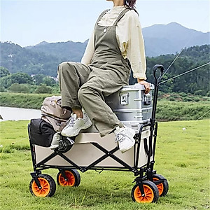 Garden Wagon Folding Wagon Utility Wagon Outdoor Utility Wagon 8" Wheel Portable Collapsible Camping Cart Garden Shop Sport Beach Hand Trolley Bearing
