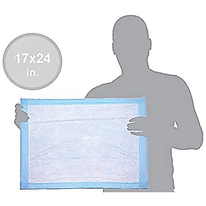 Disposable Baby Changing Pad Liner - 25 Count (24 x 17 Inch) - Soft Disposable Blue Hospital Underpad - Waterproof and Absorbent for Infant and Child