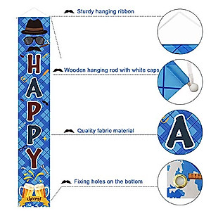 Fathers Day Decorations Porch Sign - Happy Father’s Day Banner Front Door Hanging Sign - Fathers Day Party Supplies for Indoor Outdoor