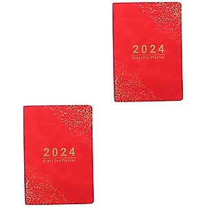 Abaodam 2pcs agenda book office accessory a5 daily planner notebook notebook daily use note pads academic planner 2024 Paper calendar book
