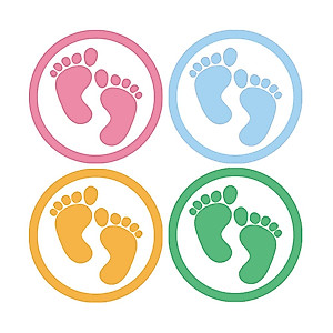 Footprint Envelope Seals, Birthday Party Favor Stickers,Thank You for Celebrating Stickers,1.5 Inch Footprint Envelope Sticker for Invitation,504 Pcs Per Pack