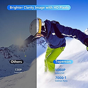 Mini 5G WiFi Bluetooth Home Projector with Full HD 1080P Supported, Toperson 7000LM 200" Home Movie Theater Video Projector for iPhone Android Smartphone /TV Stick/HDMI/USB/XBox/PS4/Laptop/Tablet/PC