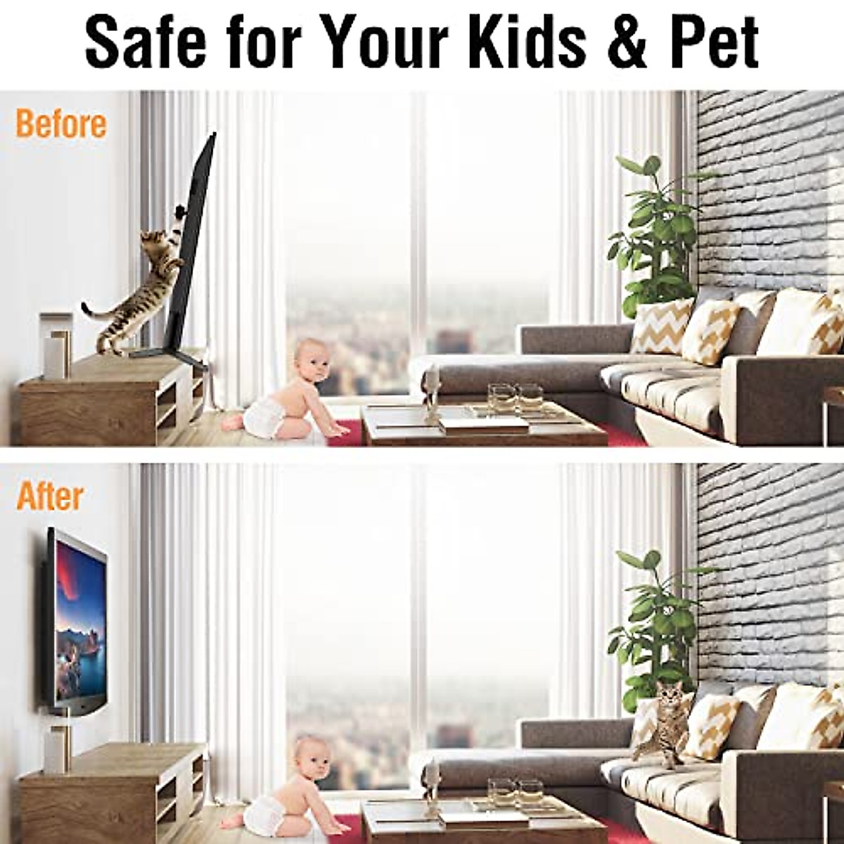 ELIVED Fixed TV Wall Mount Bracket, Low Profile TV Mount for Most 26-55 Inch LED, LCD and Plasma Flat Screen TVs, Ultra Slim TV Bracket, Max VESA 400x400mm, 99 lbs. Fits 12"-16" Wood Studs. YD3006