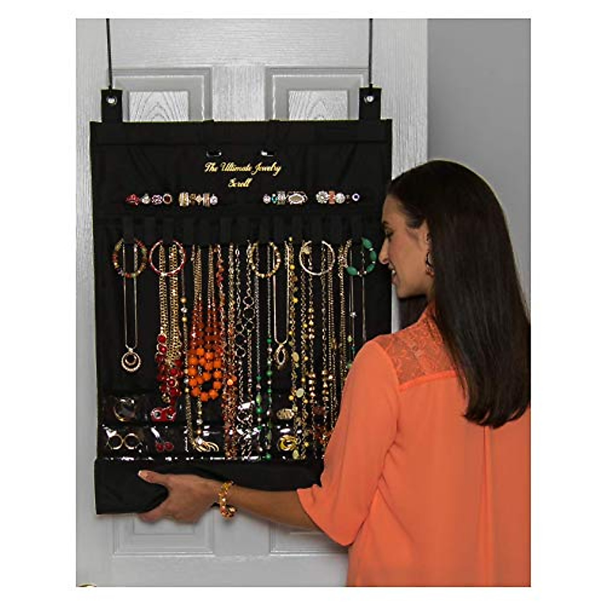Donna Walsh - The Ultimate Jewelry Scroll - Hanging Jewelry Storage Organizer