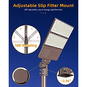 4PCS LED Parking Lot Lights 320W 250W 200W Adjustable, LED Shoebox Light 5700K 5000K 4500K, UL Listed Outdoor Pole Light with Photocell, IP65 Commercial Street Area Lighting 100-277V (Slip Fit)