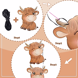 Highland Cow Print Party Banner Cow Print Party Supplies Brown Cow Birthday Party Banner Farm Animal Cow Party Banner for Baby Shower Western Cow Theme Party Indoor Home Outdoor Porch Sign Decorations