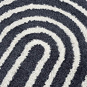 Abani Contemporary Mid-Century Design 5’3” x 7’6” (5'x8') Area Rug Rugs - Modern Non-Shed Arches Print Cream & Black Bedroom Rug