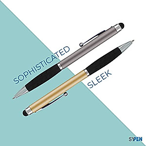 Personalized Pens With your Custom Logo or Text-300 Pack Bulk-for Businesses, Parties, and Events, 2 in 1 Ballpoint Pen & Capacitive Stylus forTouchscreen Devices, Rose Gold Barrel, Black Ink