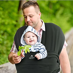 Momcozy Baby Wrap Carrier Slings, Easy to Wear Infant Carrier Slings for Babies Girl and Boy, Adjustable Baby Carriers for Newborn up to 50 lbs, Black