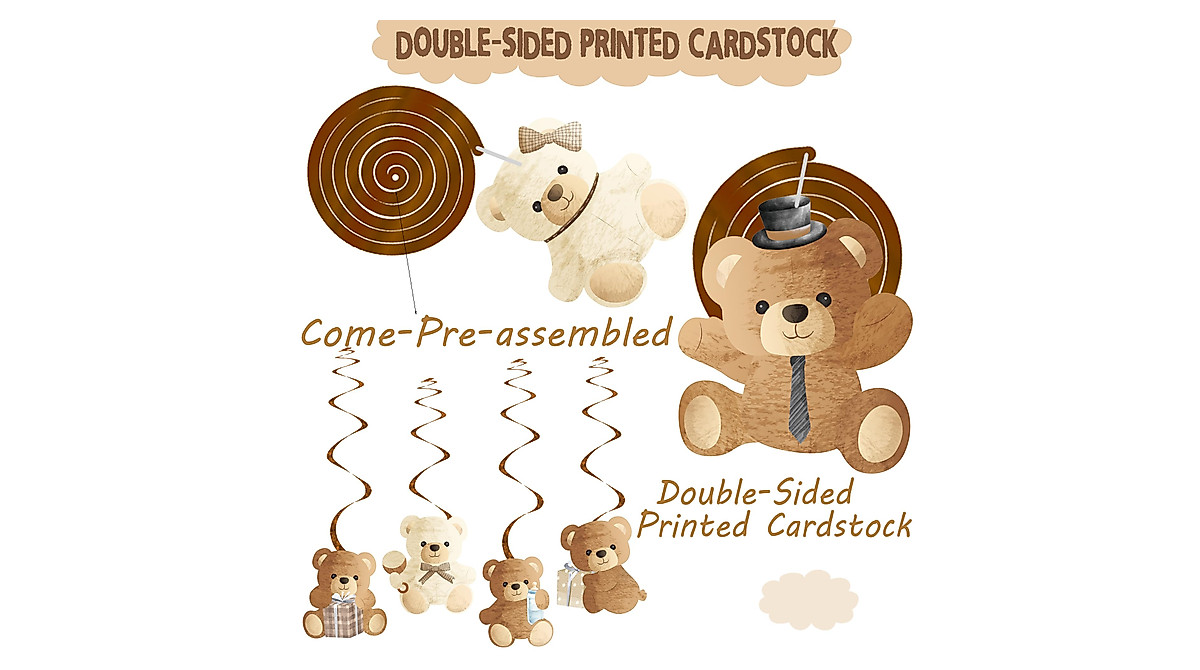 Bear Hanging Swirls - 15 Cute Decorations for Baby Showers