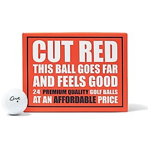 Cut Red Golf Balls (2 Dozen - 24 Golf Balls)
