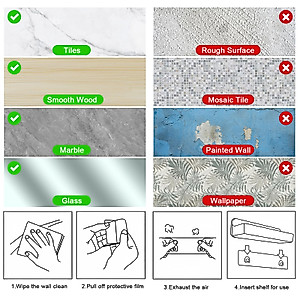 CGBE 2 Packs Cabinet Door Organizer, Acrylic Adhesive Shelf Wall Mounted Storage, Self Adhesive Shower Shelves Without Drilling, Automatic Draining Clear Shower Organizer for Bathroom