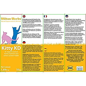Hilton Herbs Kitty KD Herbal Supplement for Optimum Renal Function in Cats, 1.69 fl oz ( 50 ml ) Bottle
