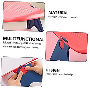 STOBAZA Shoe Shelf 1 PC Plastic Shelf Novel Blue Simple Slots for Stand Organization Saver Clo Double-Layer Cabinet Household Red Shoes Detachable Home No Organizer Adjustable Require Shoe Cabinet