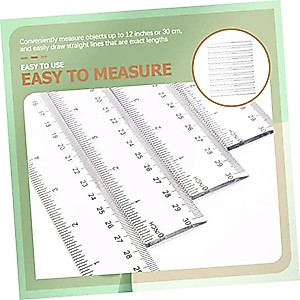 MAGICLULU 20pcs Ruler Metric Ruler 12+ Inch Rulers Plastic Rulers Metric Ruler Precision Ruler Straight Ruler 12 in Ruler Small Ruler Metric System Supplies Use Clear Ruler
