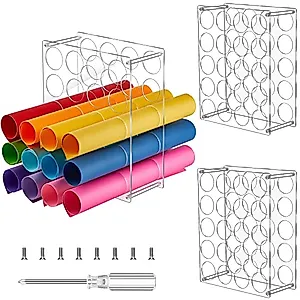 3 Pack Vinyl Roll Storage 60 Holes Vinyl Storage Rack Acrylic Storage Organizer Vinyl Roll Holder High Capacity Lightweight Sturdy Acrylic Vinyl Storage for Art Room Decor