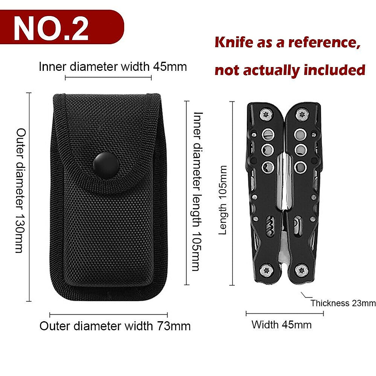 Nylon Pocket Knife Sheath Folding Knife Pliers Sheath Storage Multi Case Bag Portable Black (Type 2【2Pcs】)