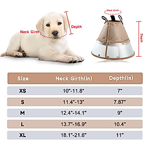 Fuz Bigaza Soft Dog Cone Collar for Large Medium Small Dogs After Surgery, Adjustable Pet Recovery E-Collar, Elizabethan Collar for Dogs and Cats, Tan Large