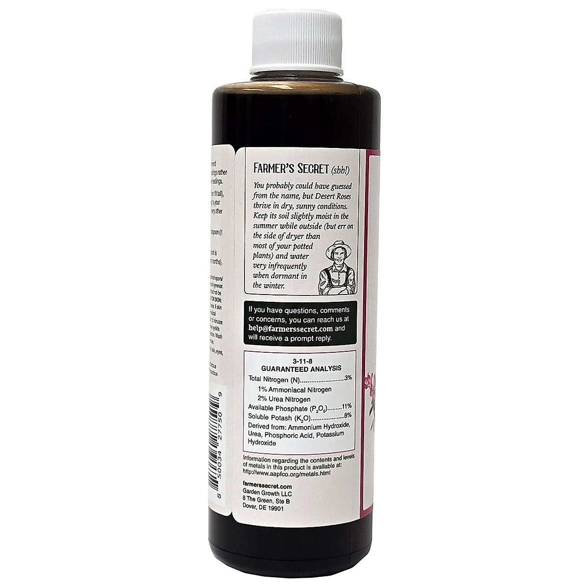 Farmer's Secret Desert Rose Liquid Plant Food Fertilizer (8oz) - Super Concentrated - Promote Flowering and Trunk Growth - 3:11:8 Ratio