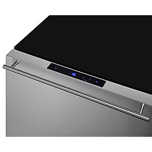 Summit Appliance ADFD243OS 24" Wide Outdoor 2-Drawer All-Freezer, Stainless Steel/Panel-Ready Door, Black Cabinet, Frost-Free, ADA Compliant