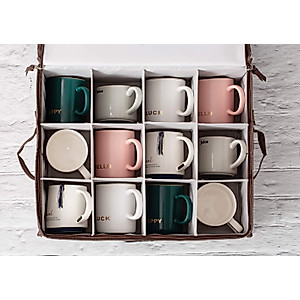 Jillmo China Dish Containers Set, 5-Piece Dinnerware Storage Case for Storing & Moving Dishes and Cups