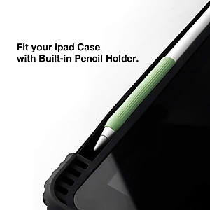 litumfen 5 Pack iPencil Grips Silicone Holder Sleeve Compatible with Apple Pencil 1st and 2nd Generation (Black, Green, Pink, White, Purple)