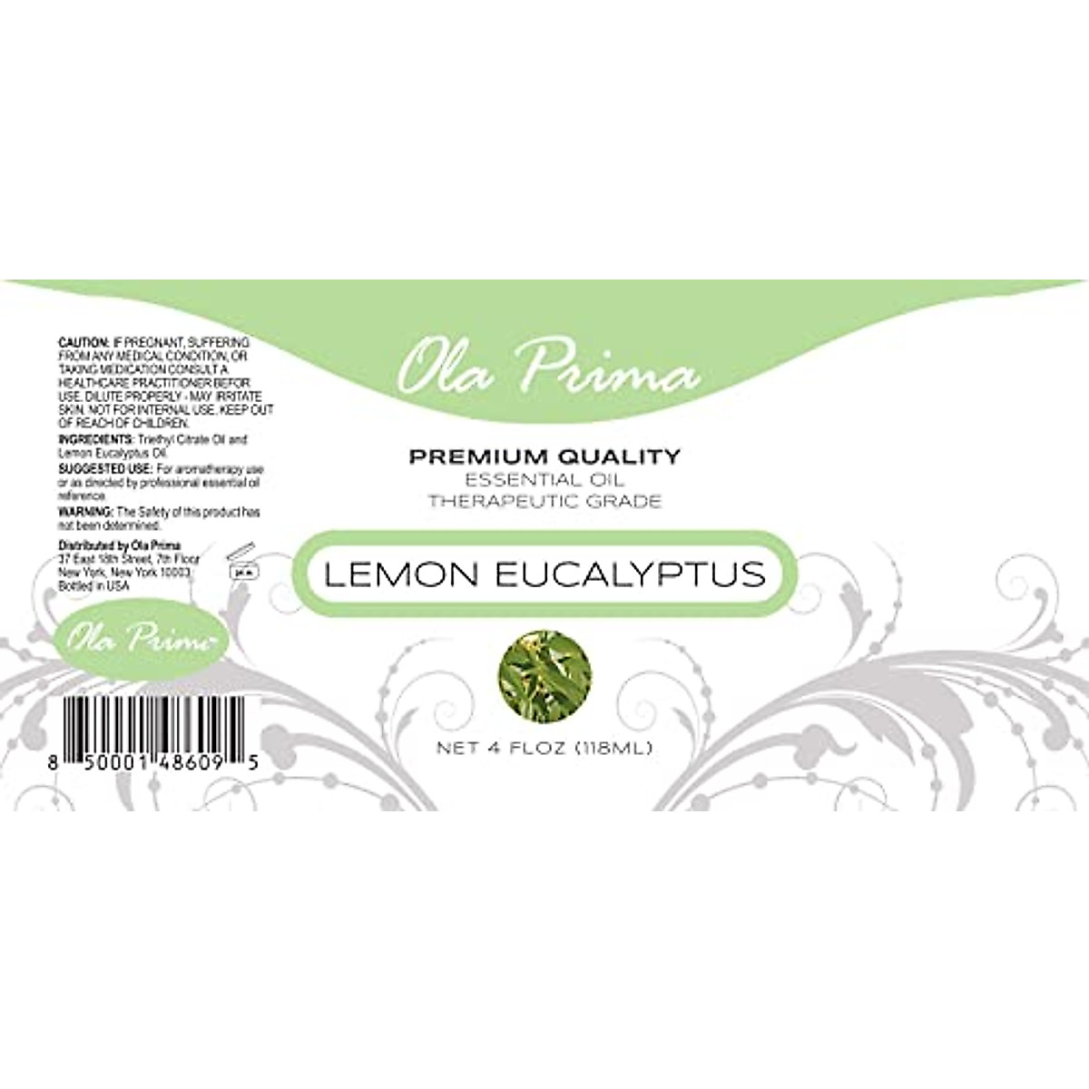 Ola Prima Lemon Eucalyptus Essential Oil – Therapeutic Grade for Aromatherapy, Diffuser, Relaxation, Cosmetic Making, Dropper – 4 fl oz – Eucalyptus Lemon Scent Aromatherapy Oil