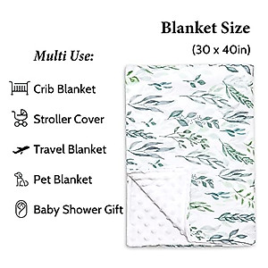 Changing Pad Cover & Baby Blanket, Green Leaf