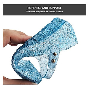 TANDEFLY Princess Girls Sandals Jelly Mary Jane Flats Shoes Dress Up Dance Party Cosplay Shoes for Kids Toddler Pink