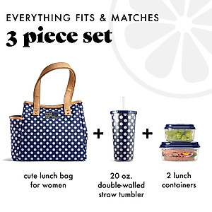 Fit+Fresh Westerly Adult Insulated Lunch Bag women love as Lunchbox, Lunch Tote, Cute Small Lunch Box For Women, Lunch box men, lunch bags women, insulated lunch box, lunch boxes, adult lunch, N&W Dot
